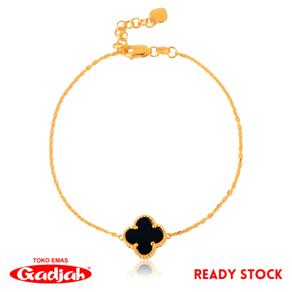 Jual Gelang Emas Clover - Black / White / Red / Pink Clover Gold ...