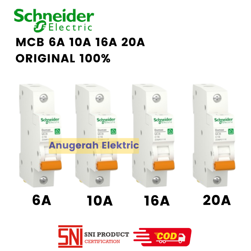 Jual MCB Schneider 6A 10A 16A 20A - MCB 1 Phase Schneider New Domae | Shopee Indonesia