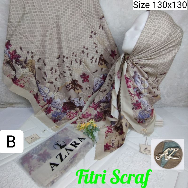 Jual HIJAB MOTIF AZARA OSKARA SYARI 130X130 METAL LOGO PACKING POUCH ...