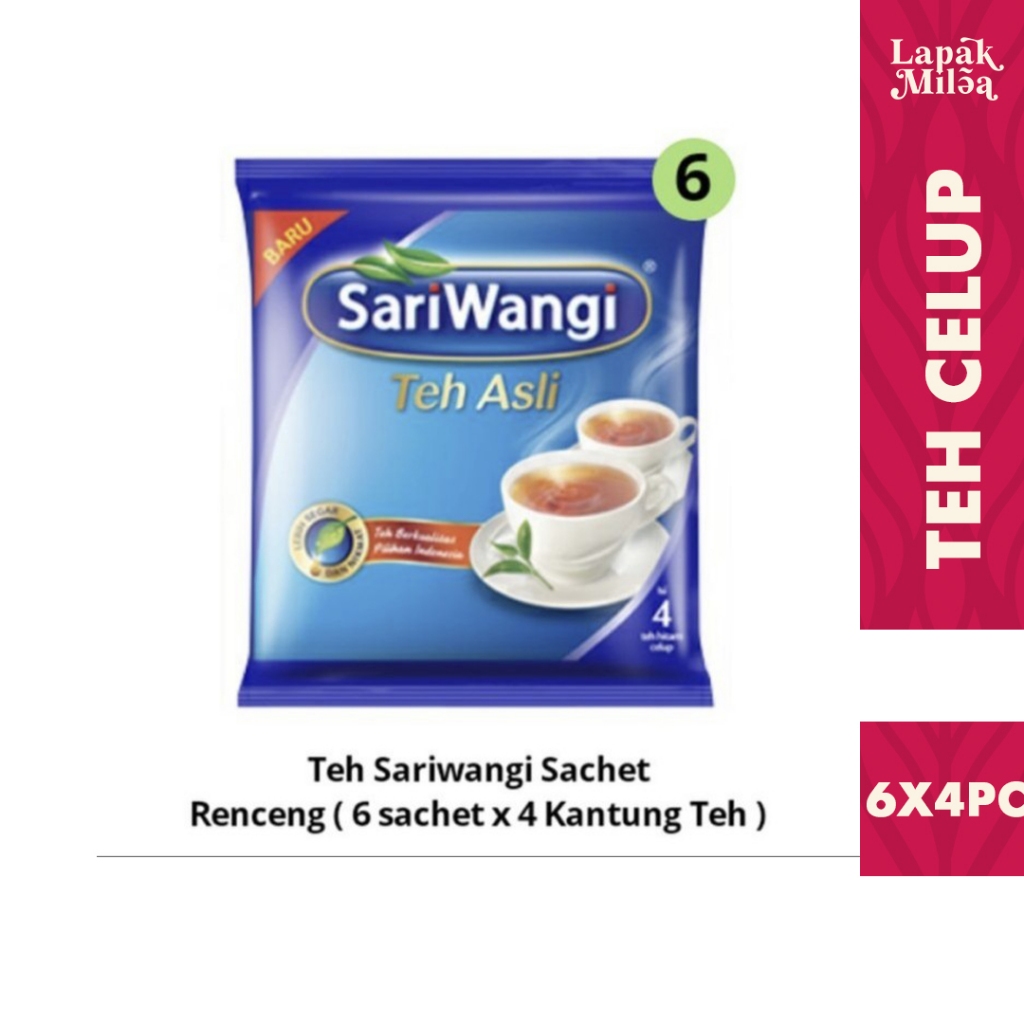 Jual Teh Sariwangi isi 6 x 4pc kantong teh hitam celup sari wangi ...