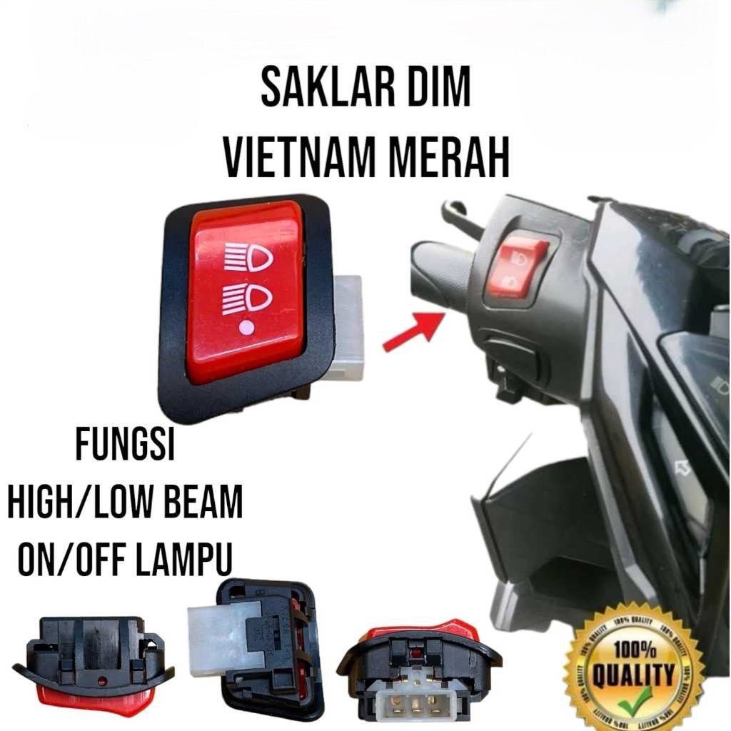 Jual Saklar Dim Tombol Merah Vietnam Saklar on off jauh dekat lampu ...