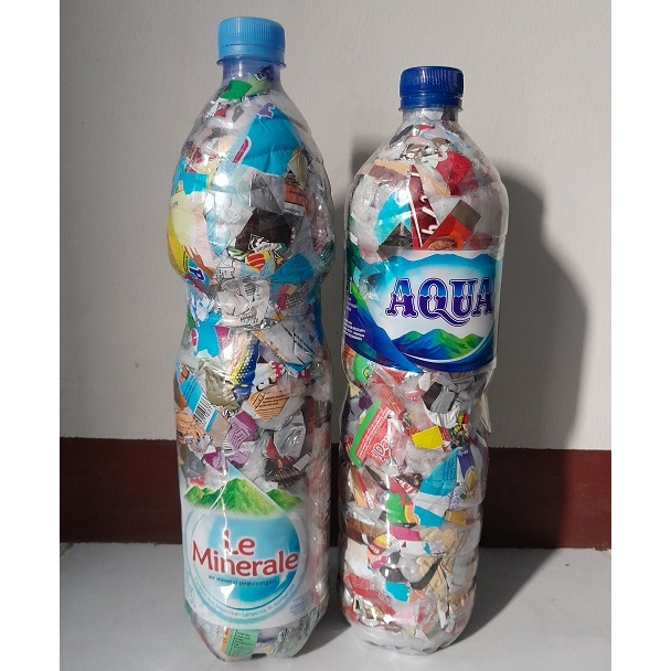 Jual ECOBRICK Ekobrick Botol Aqua Le Mineral 1500 ml Padat Berat 500 ...