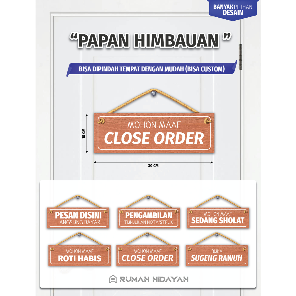 Jual SIGN Kayu 10X30 Order Disini Untuk Cafe/Restoran | Sign Toko Order ...