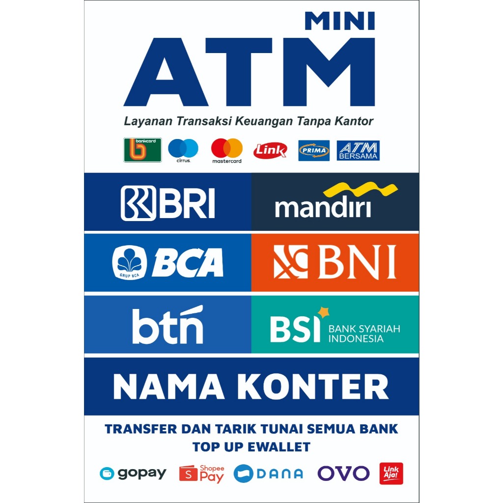 Jual STIKER VINYL UNTUK NEON BOX BRILINK MINI ATM MODEL 2 (CUSTOM, NAMA AGEN TULIS DI CHAT ...