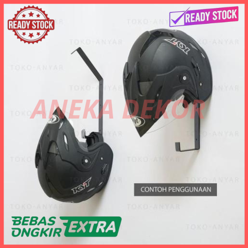 Jual Rak Helm Besi Gantung / Gantungan Tempat Helm Motor Tempel Dinding ...