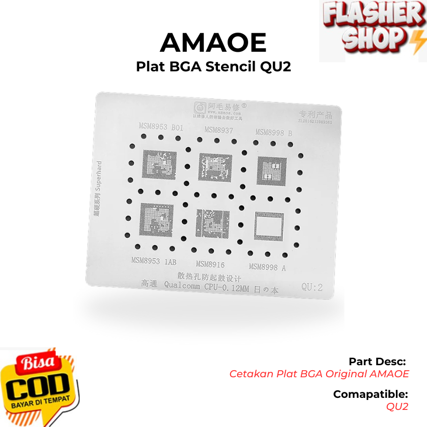 Jual CETAKAN PLAT BGA IC CPU QUALCOM 8953 8937 8916 QU2 ORIGINAL AMAOE | Shopee Indonesia