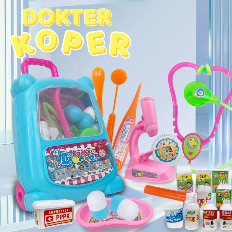 Jual DOKTER TAS TROLLY BOX SET ALAT DOCTOR MAINAN KOPER premium toys ...