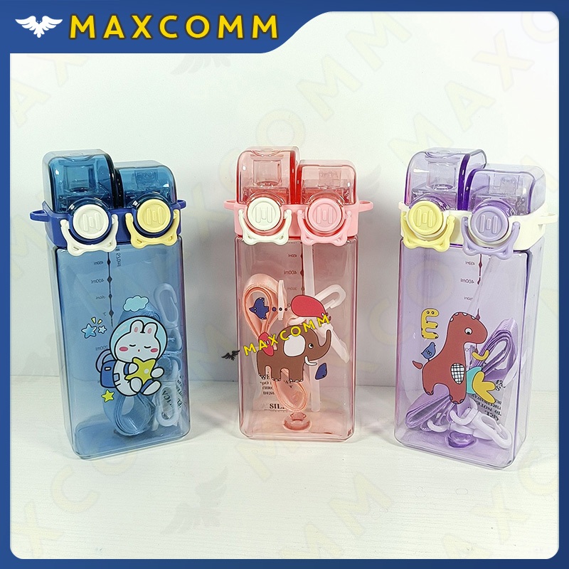 Jual KOLIN Botol Minum Anak Tutup Ganda Persegi 570ml Dengan Tali Dan Sedotan Tutup Ganda ...