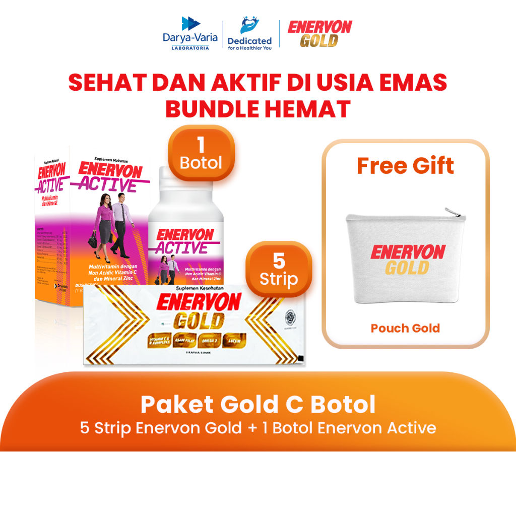 Jual Paket Gold Active Botol (1 Botol Enervon Active + 5 Strip Enervon ...