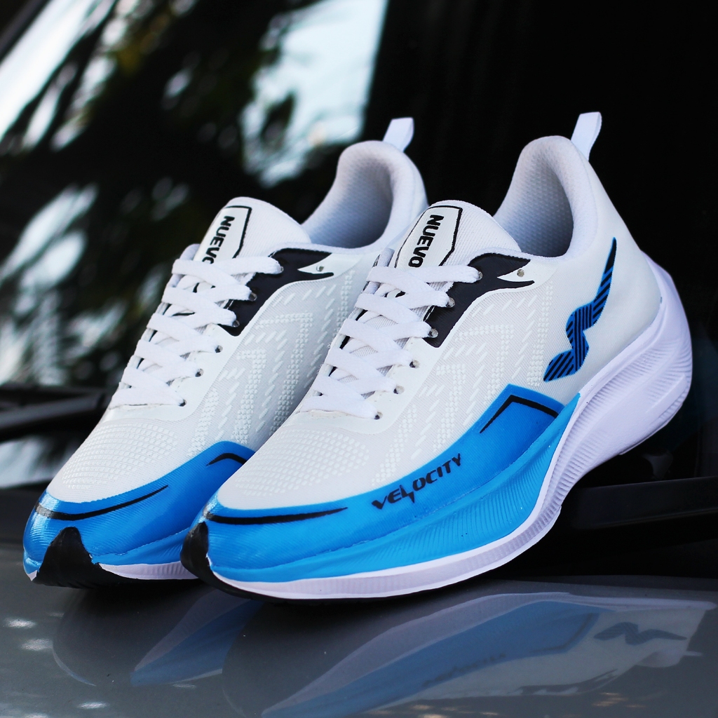 Jual SEPATU RUNNING JOGGING NEW NUEVO VELOCITY PUTIH BIRU OLAHRAGA LARI ...