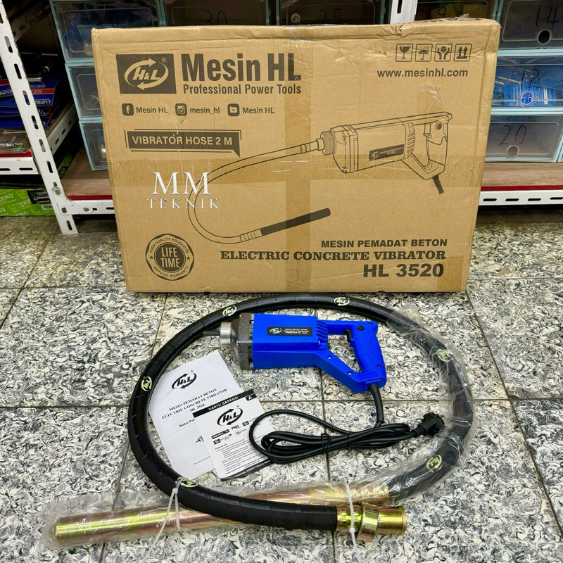Jual Mesin Pemadat Beton Elektrik HL 3520 H&L Electric Concrete Vibrator HnL Alat Semen Cor ...
