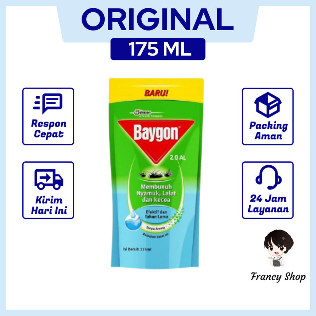 Jual Baygon WaterBase Obat Nyamuk Cair Refill Tabung Semprot 175 ml ...