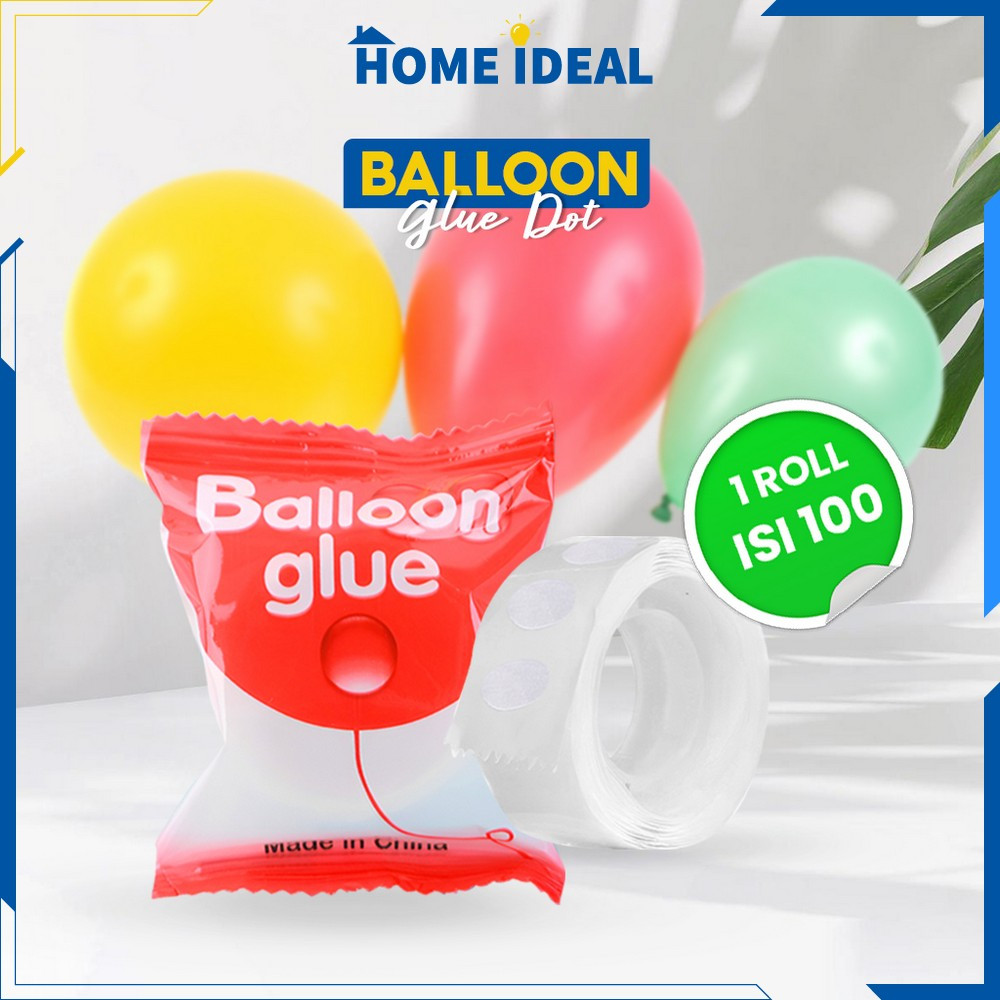 Jual Balloon Glue Dot 1 Roll Isi 100 Dots / Lem Balon Double Tape ...