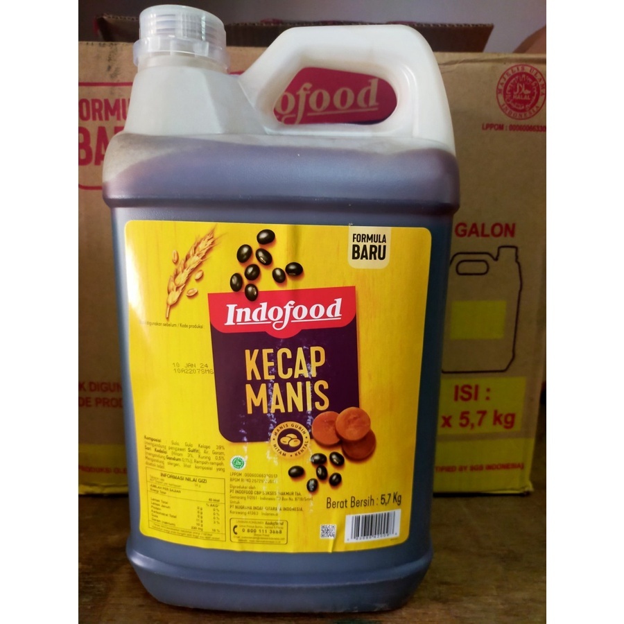 Jual Indofood Kecap Manis Galon 5,7 Kg | Shopee Indonesia