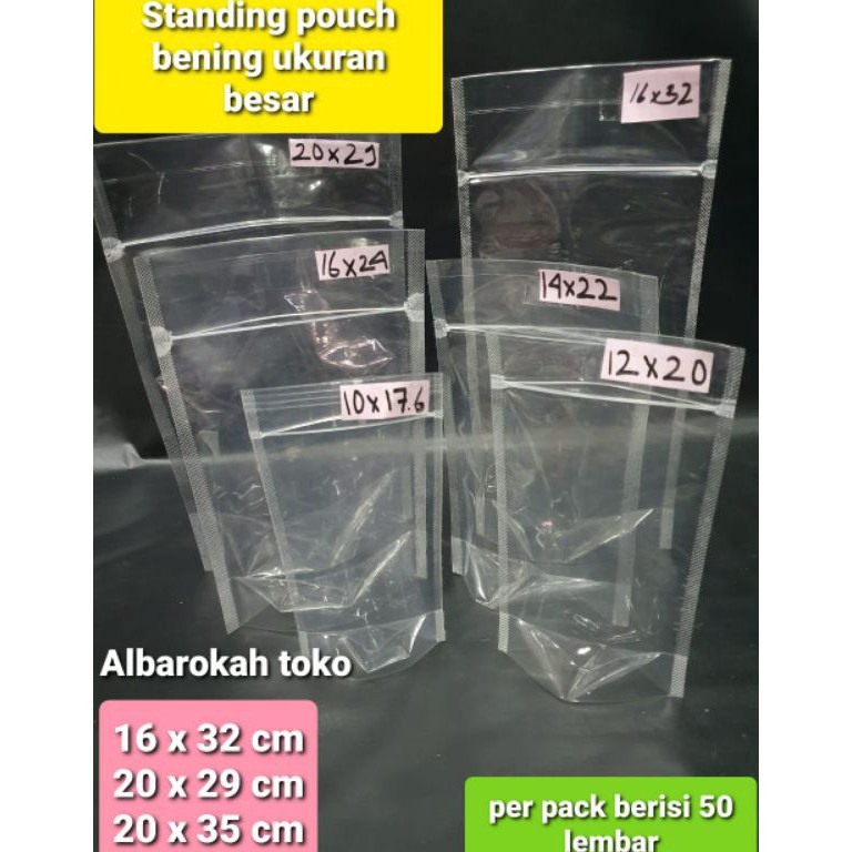 Jual Harga Bersahabat Standing pouch bening transparan plastik klip ...