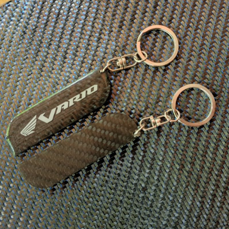 Jual keychain carbon fiber twill VARIO gantungan kunci carbon nama ...