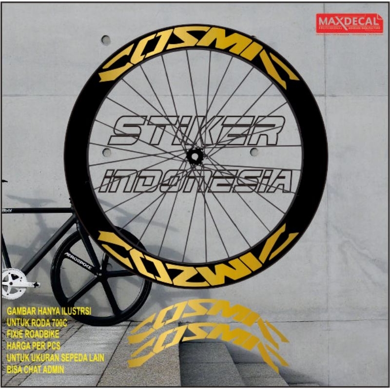 Jual stiker velg sepeda 700c sticker rims sepeda cozmic 700c cozmic ...