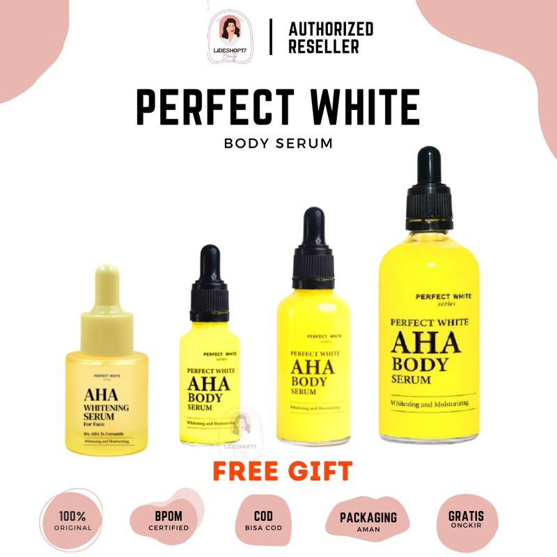 Jual [READY] PERFECT WHITE AHA BODY SERUM 50ML BIG SIZE WHITENING AND ...