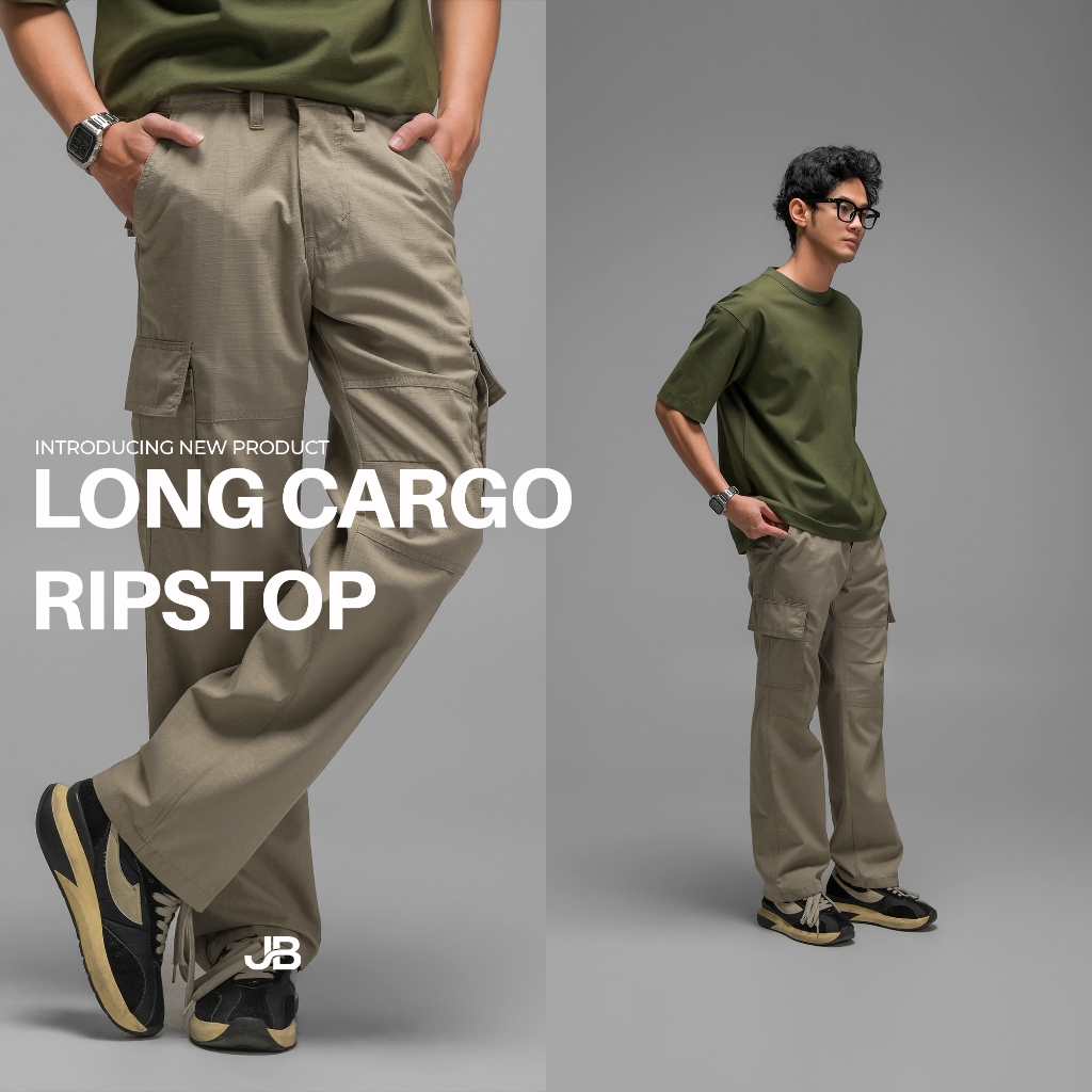 Jual JB - Long Cargo Pants Ripstop Cream - Celana Cargo Panjang Pria ...