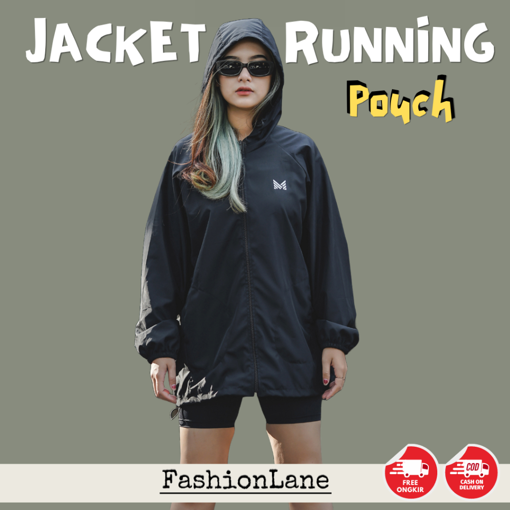 Jual Jaket Olahraga Running Unisex Pouch Jacket Lari Jogging Joging Pria Wanita Polos | Shopee ...
