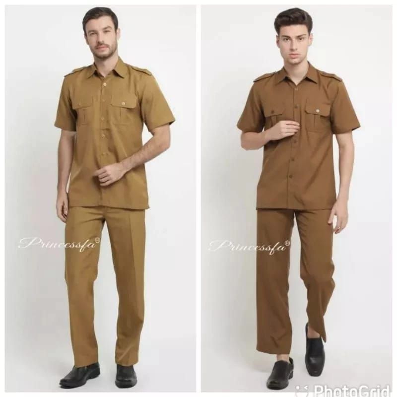Jual Seragam Safari ASN Pria Baju Dinas PDH Pria Seragam PNS Safari Pria Baju Dinas Pemkot Pria ...