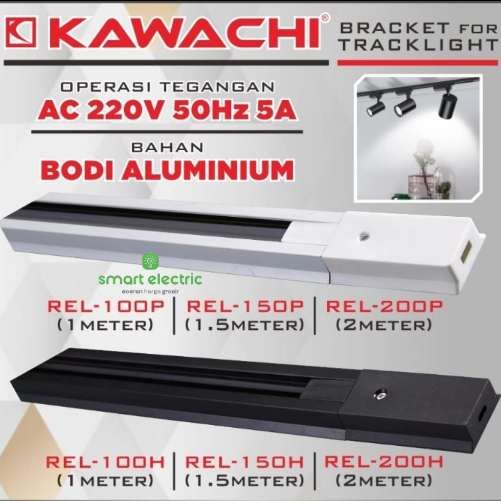Jual Kawachi Rel Track Light 1 meter Bracket Lampu Sorot Rell Spot ...