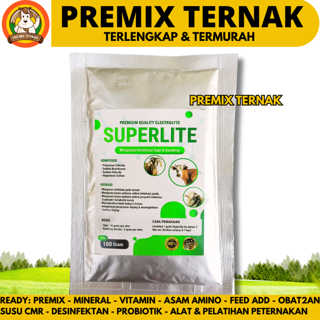Jual SUPERLITE 100 GRAM - Oralit Elektrolit Mengatasi Dehidrasi Sapi ...