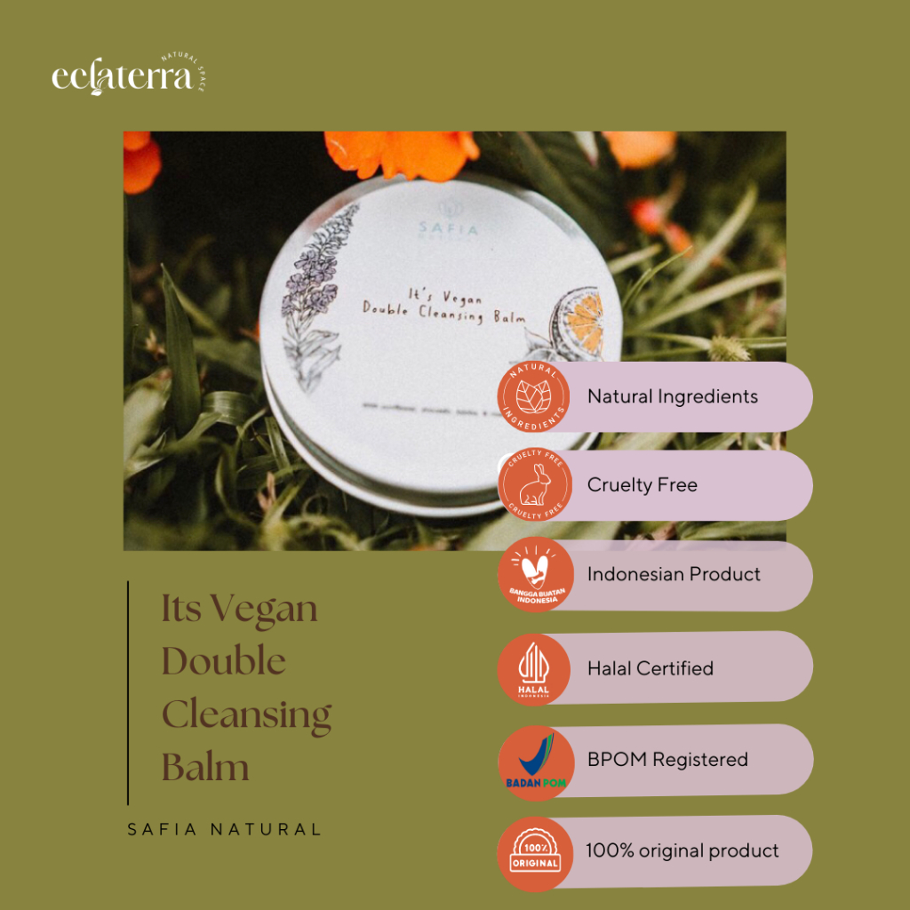 Jual SAFIA NATURAL It's Vegan Double Cleansing Balm Cleanser 50 gr ...