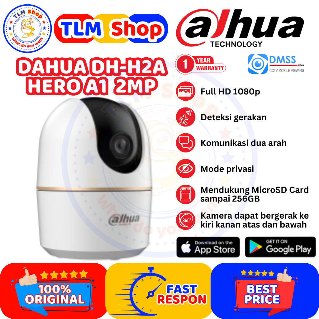 Jual DAHUA HERO A1 2MP DH-H2A Smart Home Wifi IP Camera CCTV Indoor ...