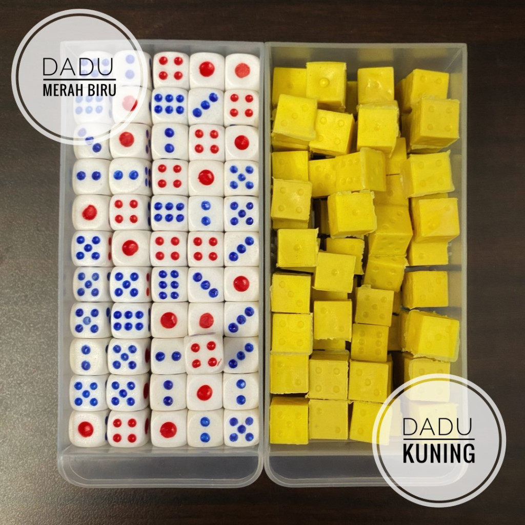Jual Buah Dadu 1pcs 1biji Kuning Merah Biru Polos Ukuran 1cm 10mm Dice ...