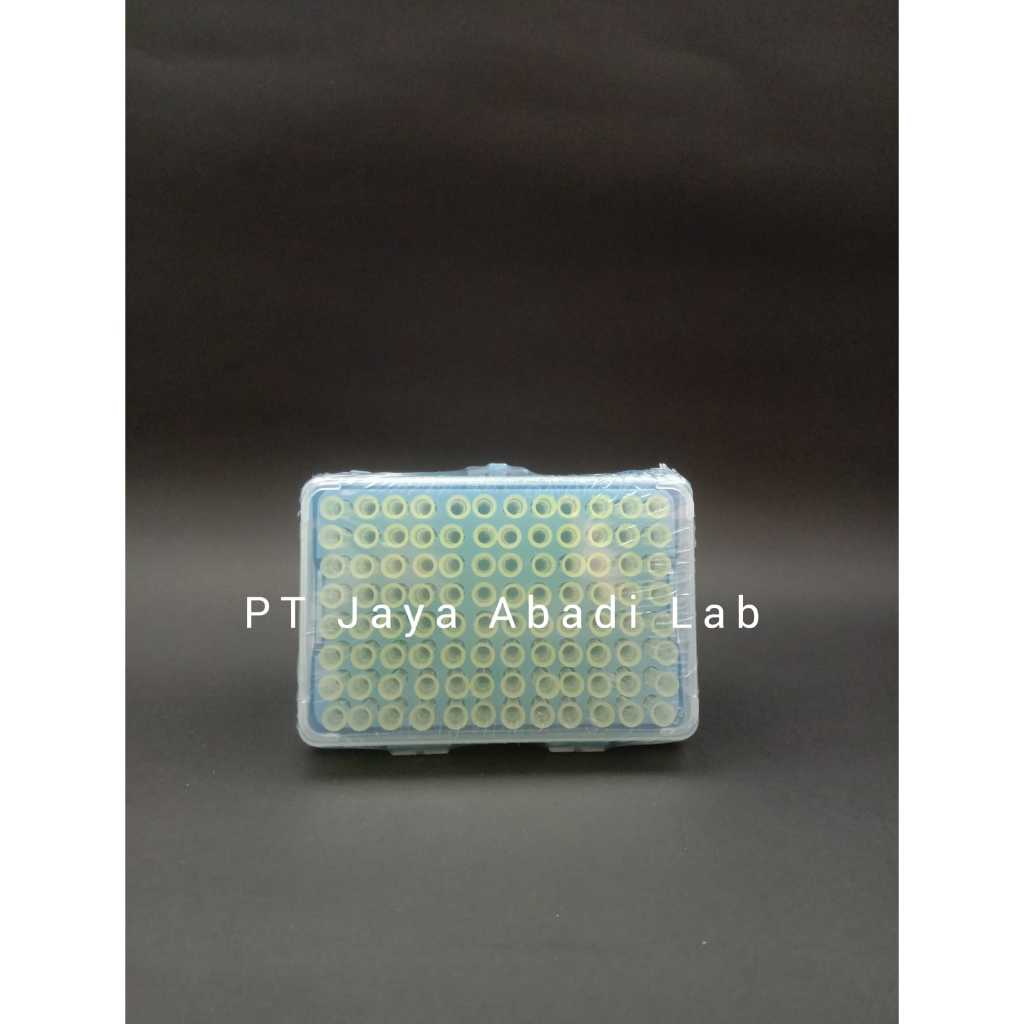 Jual yellow tips biologix sterile dengan rak isi 96 tip 200 ul mikro ...