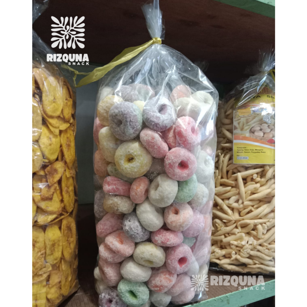 Jual KUE LADU DONAT TELOR GABUS MANIS 500GRAM DONAT KERING VARIAN WARNA ...