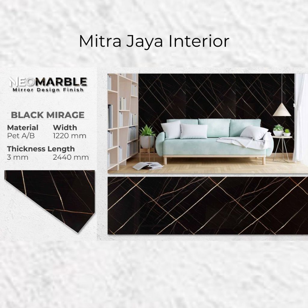 Jual panel dinding marmer black mirage neomarble partisi interior ...