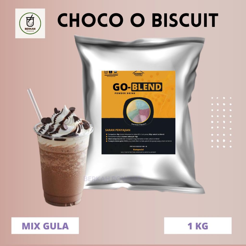 Jual Bubuk Minuman CHOCO O BISCUIT 1Kg Serbuk es COKLAT Powder 1Kg ...