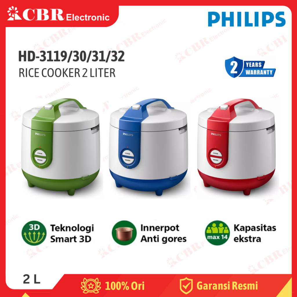 Jual Rice Cooker 2L PHILIPS HD-3119/30/31/32 | Shopee Indonesia