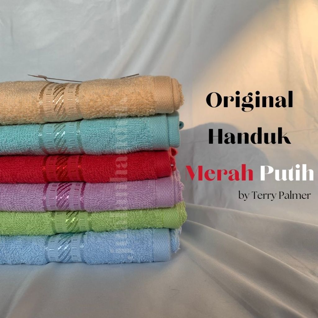 Jual MERK MERAH PUTIH - HANDUK BORDIR TANGGUNG 50X100 | Shopee Indonesia