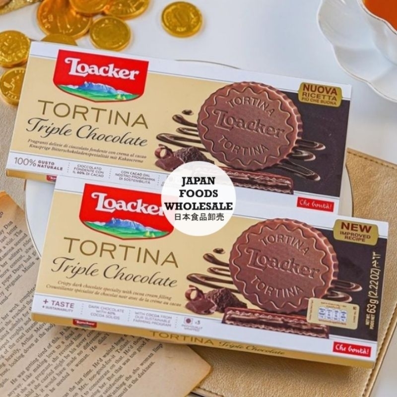 Jual Loacker Tortina Triple Chocolate / cemilan impor / wafer biskuit ...