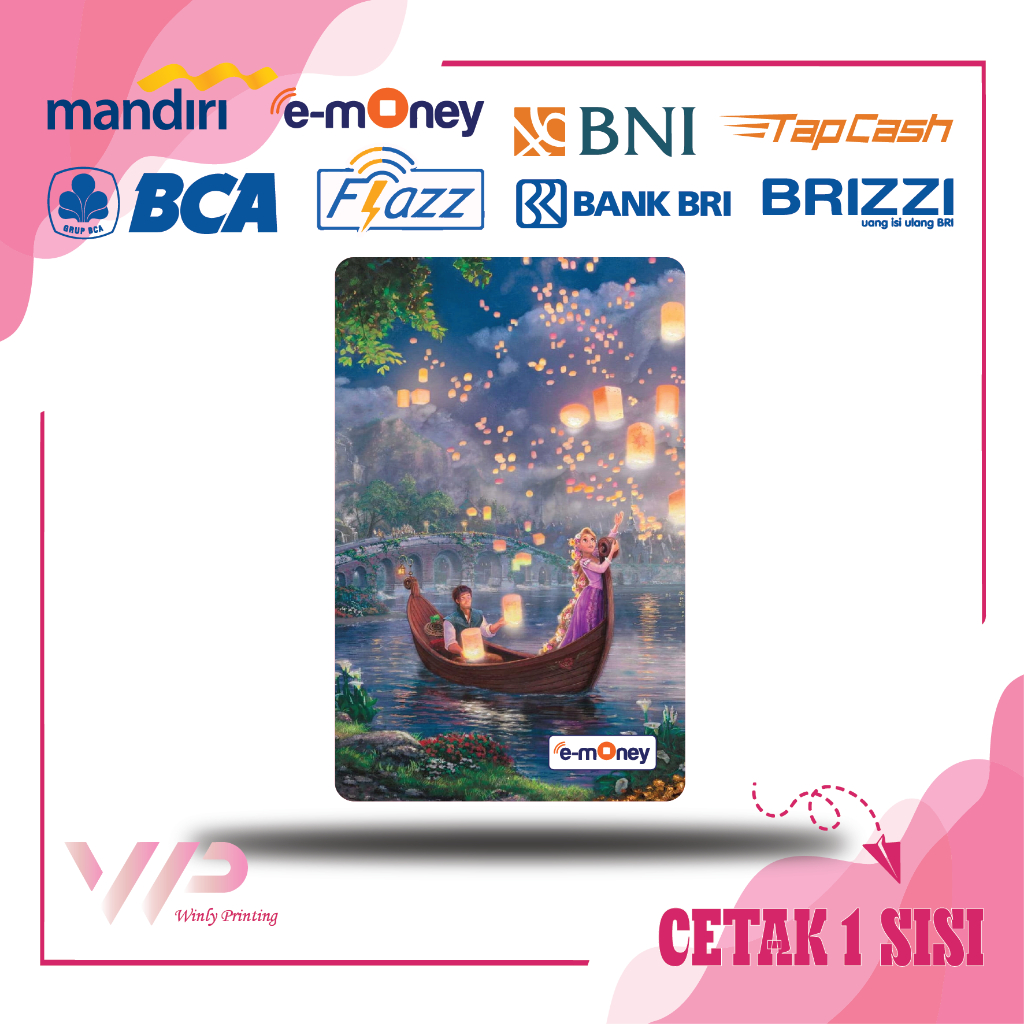 Jual KARTU EMONEY KARTUN ANIME DISNEY TANGLED RAPUNZEL & FLYNN RIDER ...