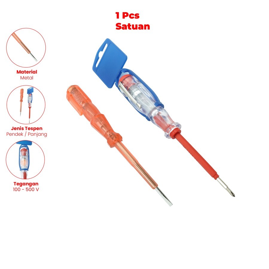 Jual Tespen Listrik 100-500V AC / Obeng Tes pen Bolak Balik | Shopee ...