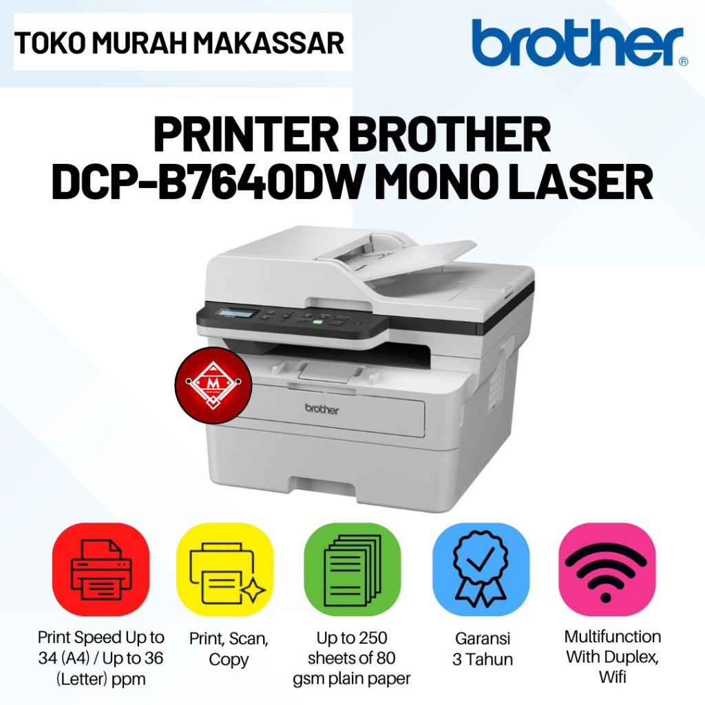 Jual Printer Brother DCP-B7640DW Mono Laser Multifunction With Duplex ...