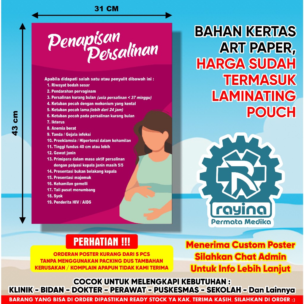 Jual Poster Kesehatan Penapisan Persalinan | Shopee Indonesia