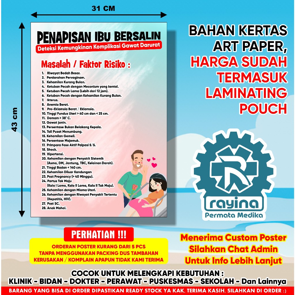 Jual Poster Penapisan Ibu Bersalin 28 Langkah | Shopee Indonesia