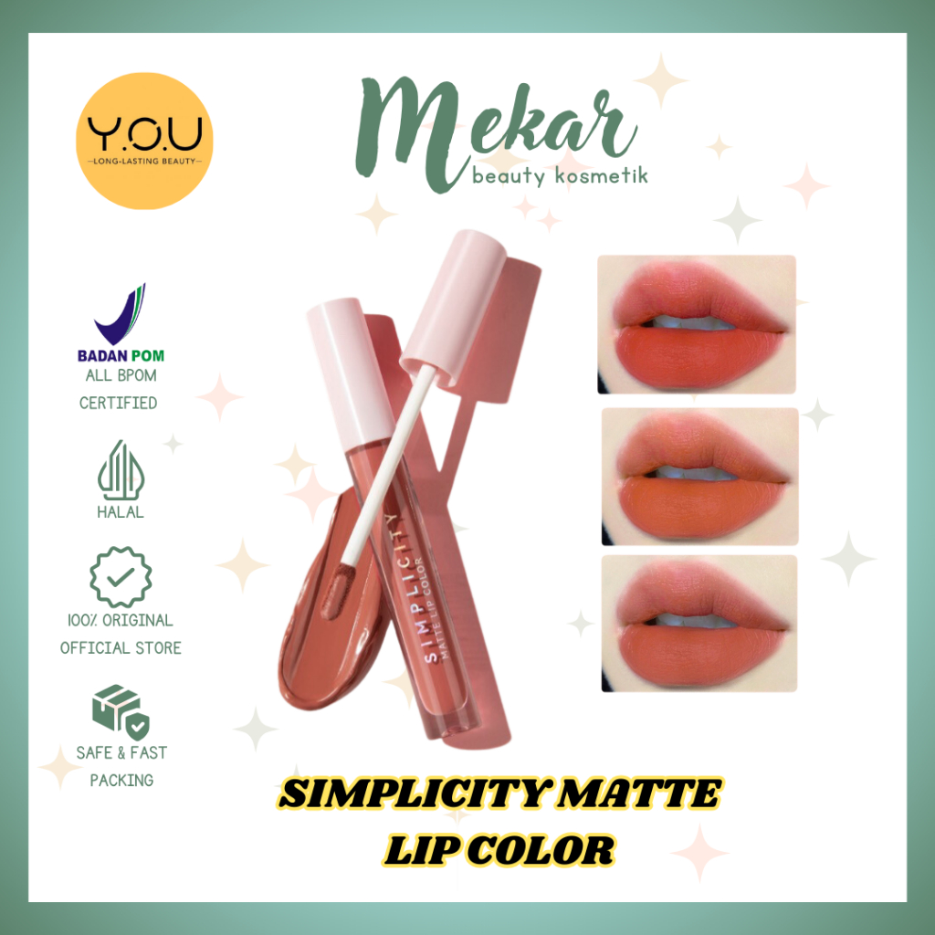 Jual YOU Simplicity Matte Lip Color | Transferproof | Pigmented ...