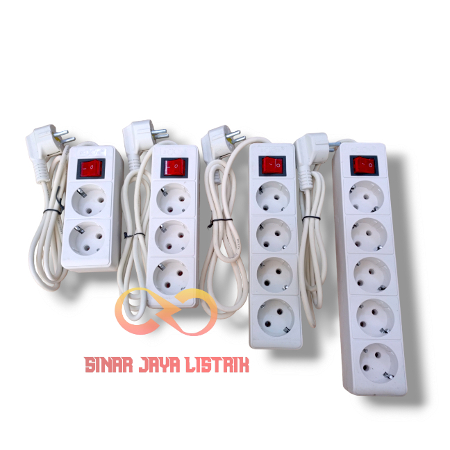 Jual DEXTA Terminal Stop Kontak Arde 1.5 Meter 2 3 4 5 Lubang + Switch ...