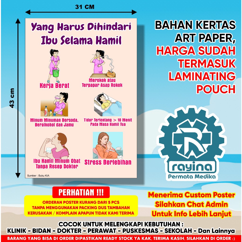Jual Poster yang Harus Dihindari Ibu Selama Hamil | Shopee Indonesia