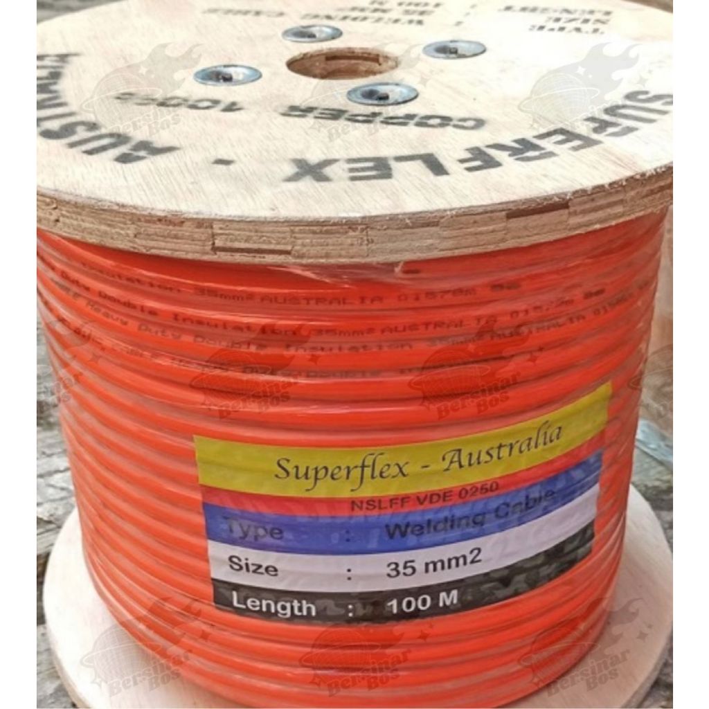 Jual KABEL LAS 35MM ORANGE FULL TEMBAGA SUPERFLEX / WELDING CABLE ...