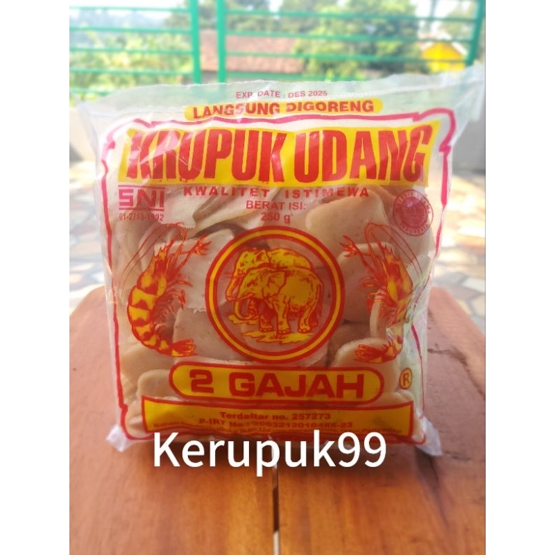 Jual Kerupuk Udang Cap 2Gajah 250gram Ukuran Sedang | Shopee Indonesia