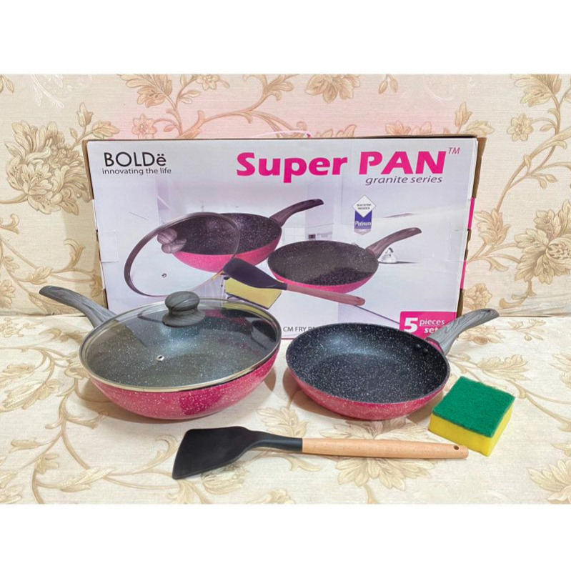 Jual BOLDE SUPER PAN GRANITE 5PCS PANCI SET BLACKPINK PANCI MASAK BOLDE ...