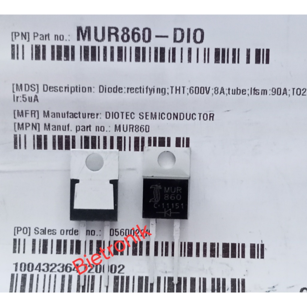 Jual Dioda MUR860 Original DIOTEC SEMICONDUCTOR | Shopee Indonesia