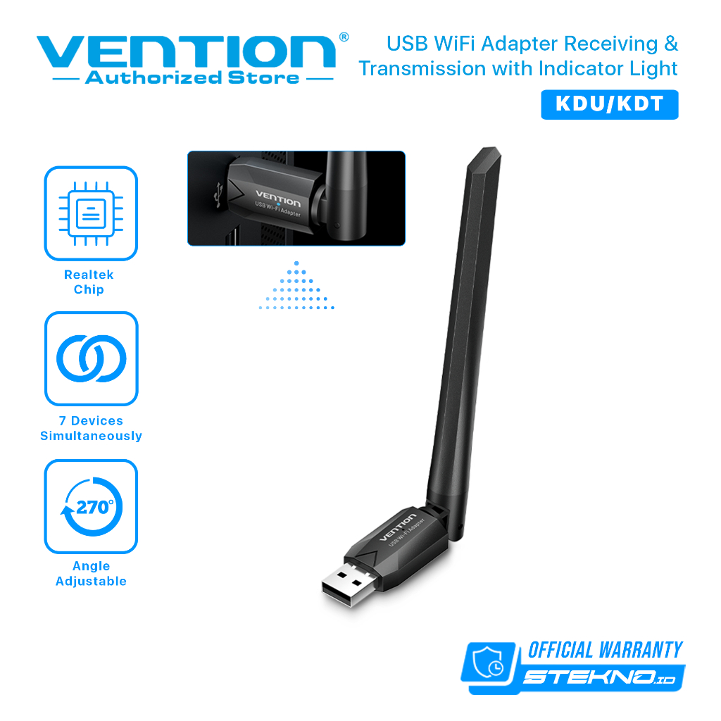 Jual Vention Wireless USB Adapter Dongle WiFi Dual Band Antena | Shopee ...